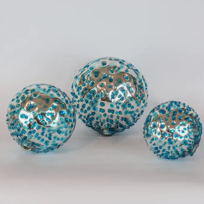 Vente de boules déco en verre soufflé colorées - Amadera Taille 10 cm ...